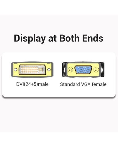 ადაპტერი VENTION ECFB0 DVI Male to VGA Female Adapter Black