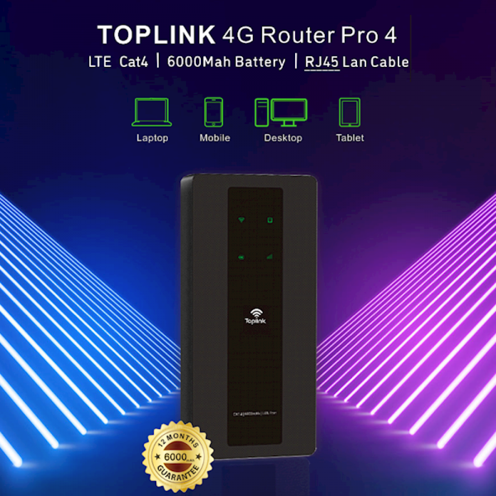 4G როუტერი TopLink HW85, 300Mbps, Router, + LAN Port Black